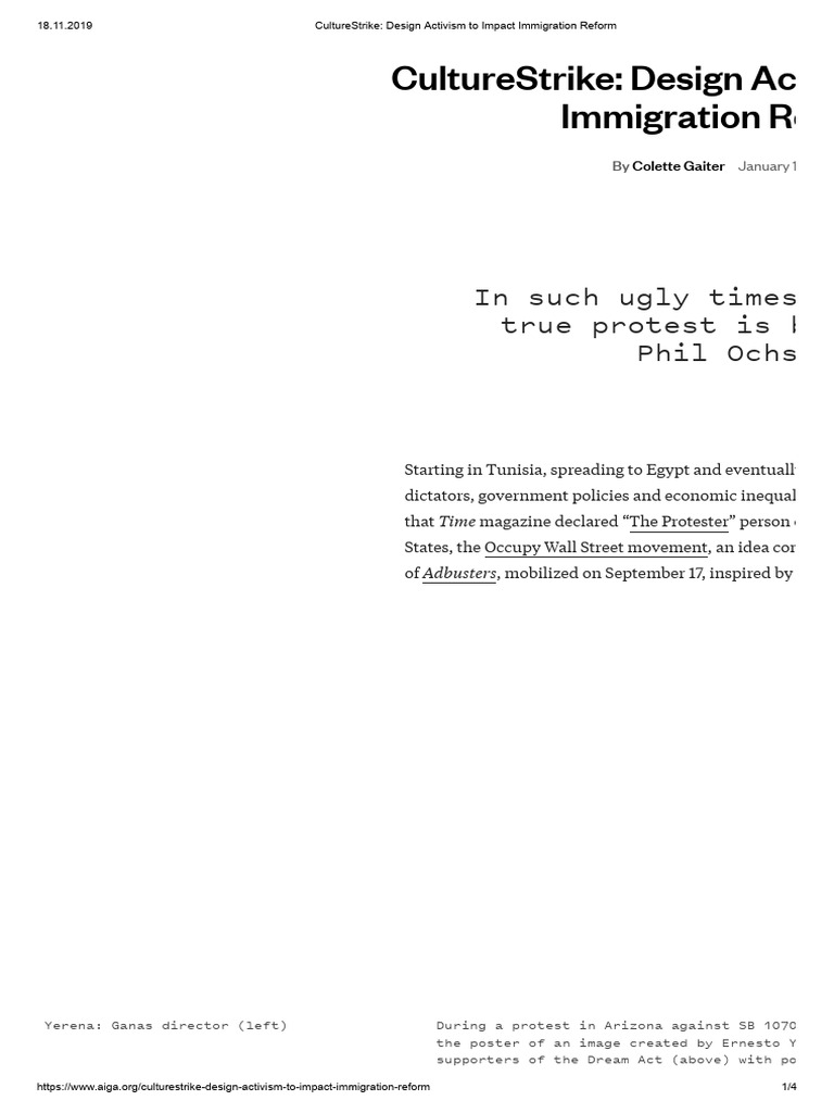 Design Activism for Immigration Reform | PDF | Occupy Wall Street ...