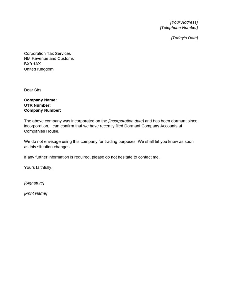 Letter To HMRC Dca | PDF