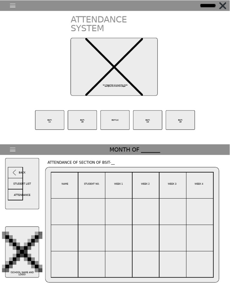 Mid-fidelity Attendance System | PDF