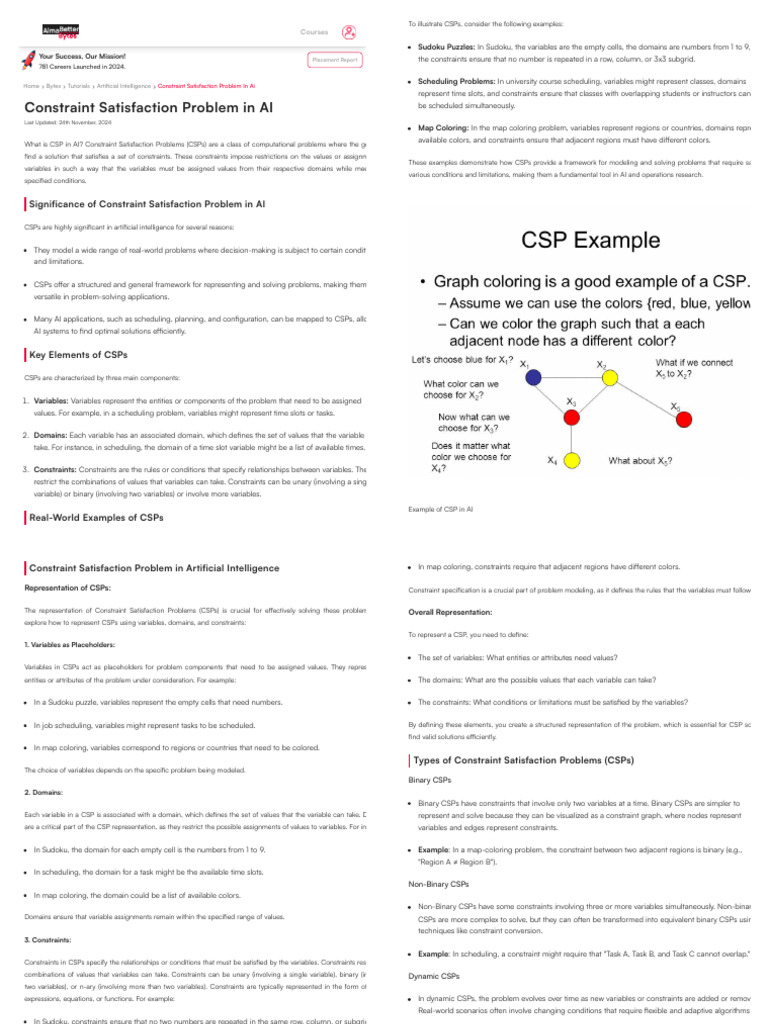 Understanding CSPs in AI | PDF | Mathematical Optimization ...