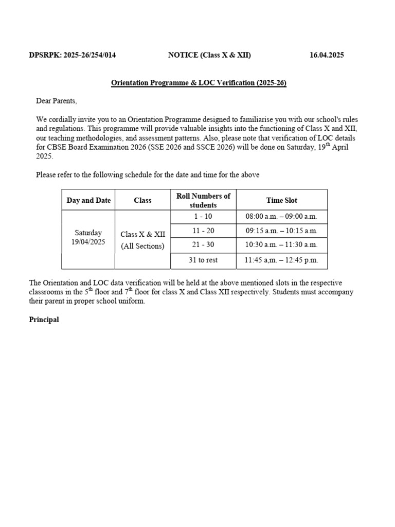 Notice Class X & XII | PDF