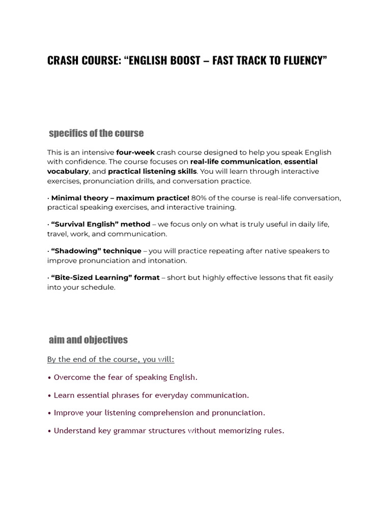 English Boost: Fast Track to Fluency | PDF