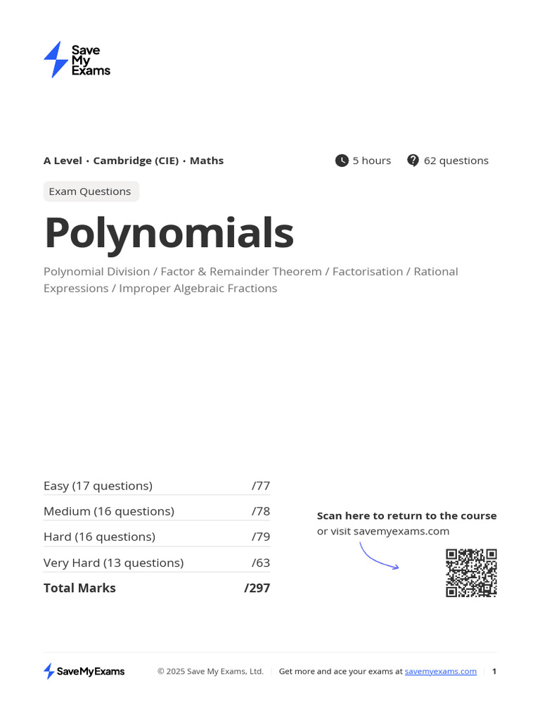 2 polynomials-tDZZVdmq3mGv4BcP | PDF | Factorization | Polynomial