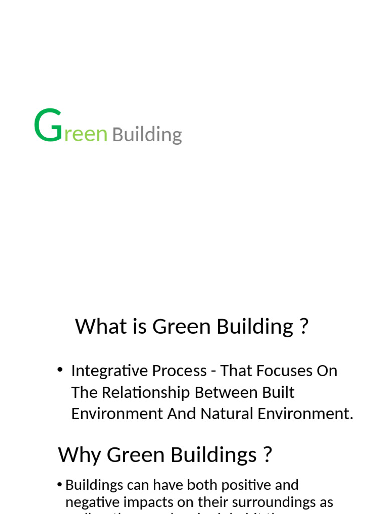 Lecture 4 - Green Building | PDF | Green Building | Sustainability