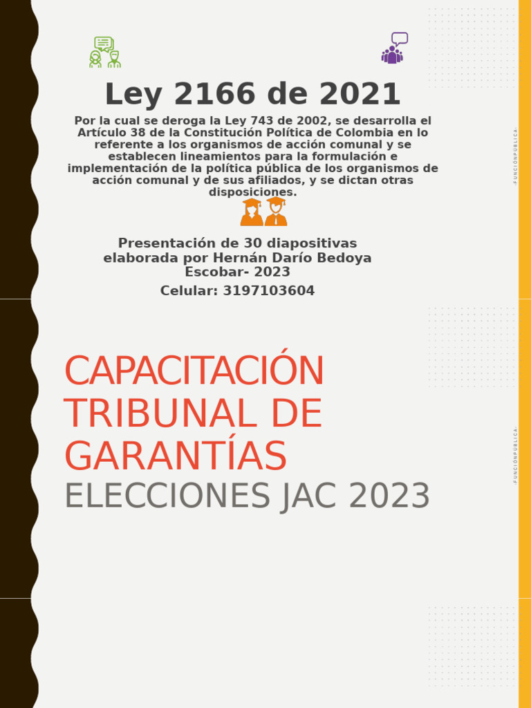 Ley 2166 de 2021: Acción Comunal en Colombia | PDF | Debido al proceso ...