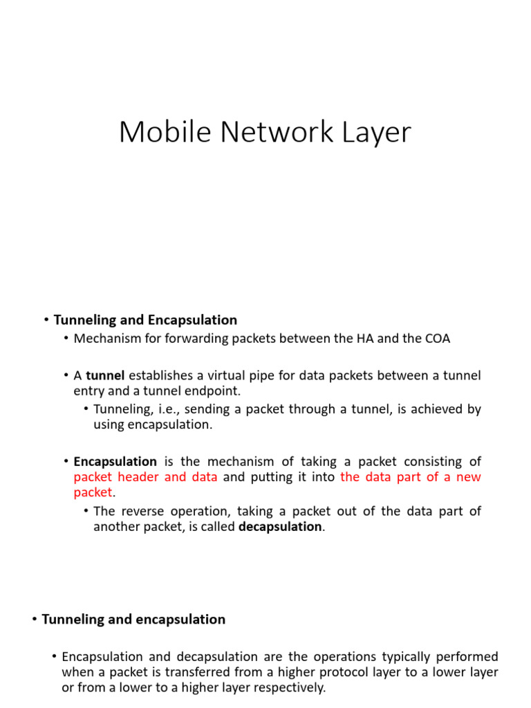 Mobile Network Layer-Tunnelling | PDF | Internet Protocols | Network Packet