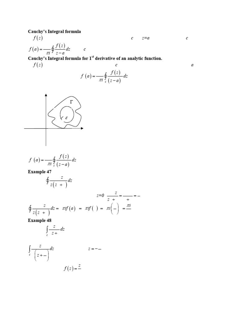 Complex Analysis LECTURE 8 (CAUCHY'S INTEGRAL FORMULA, SINGULAR POINTS AND LAURENT SERIES) | PDF ...