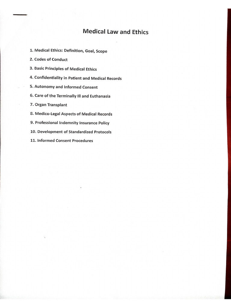 Medical Ethics and Law | PDF