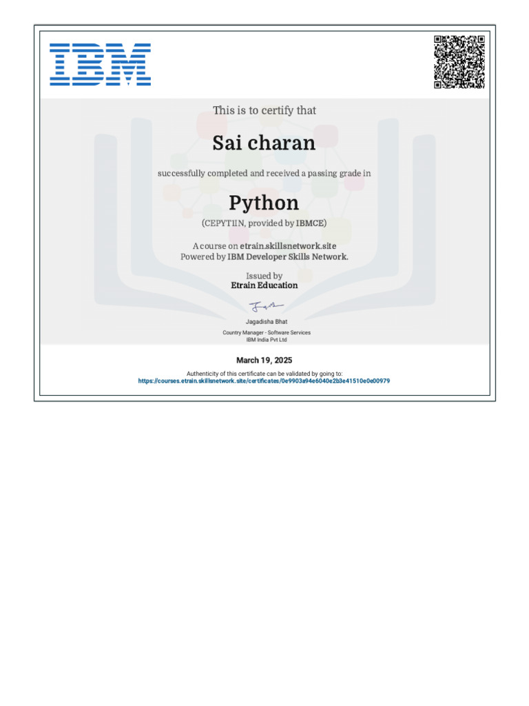 Ibmce Cepyt1in Certificate - Etrainpdf - 250319 - 131101 | PDF