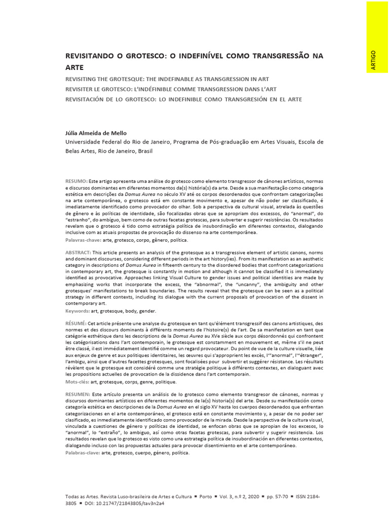 Grotesco como Transgressão na Arte | PDF