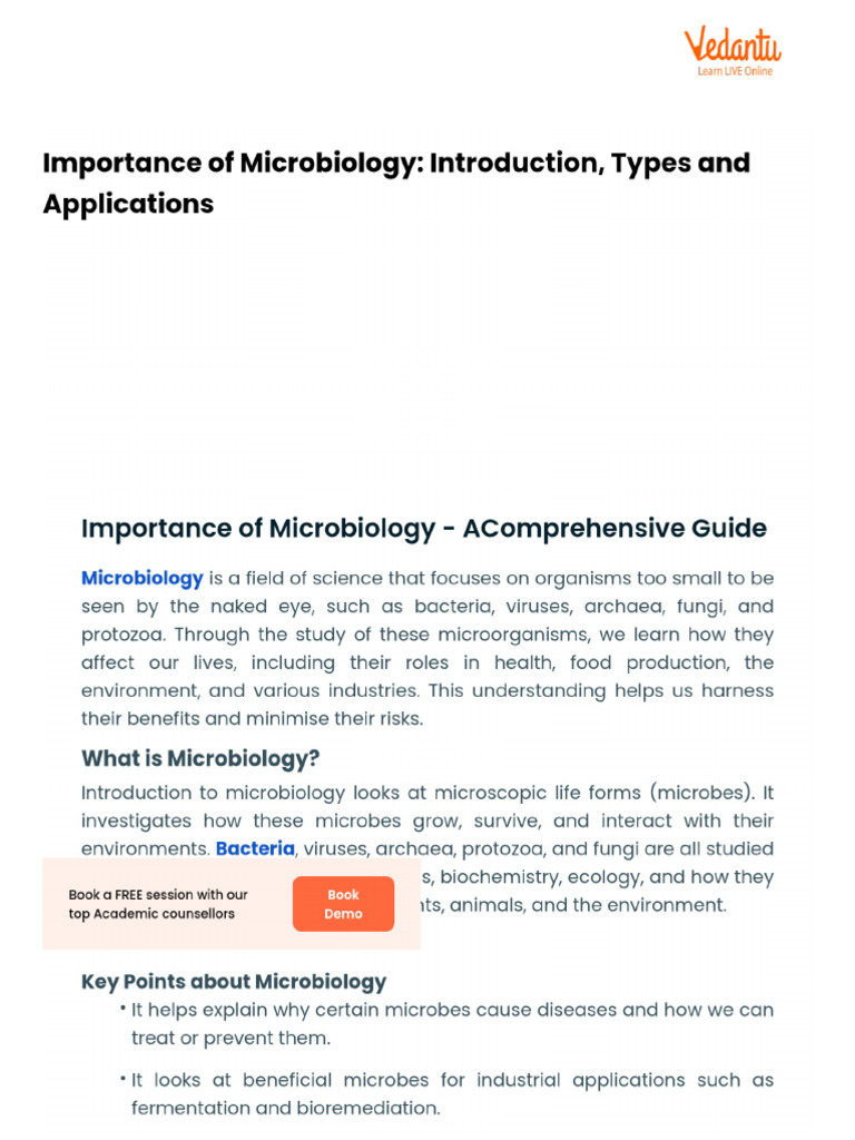 Importance of Microbiology - Introduction, Types and Applications | PDF