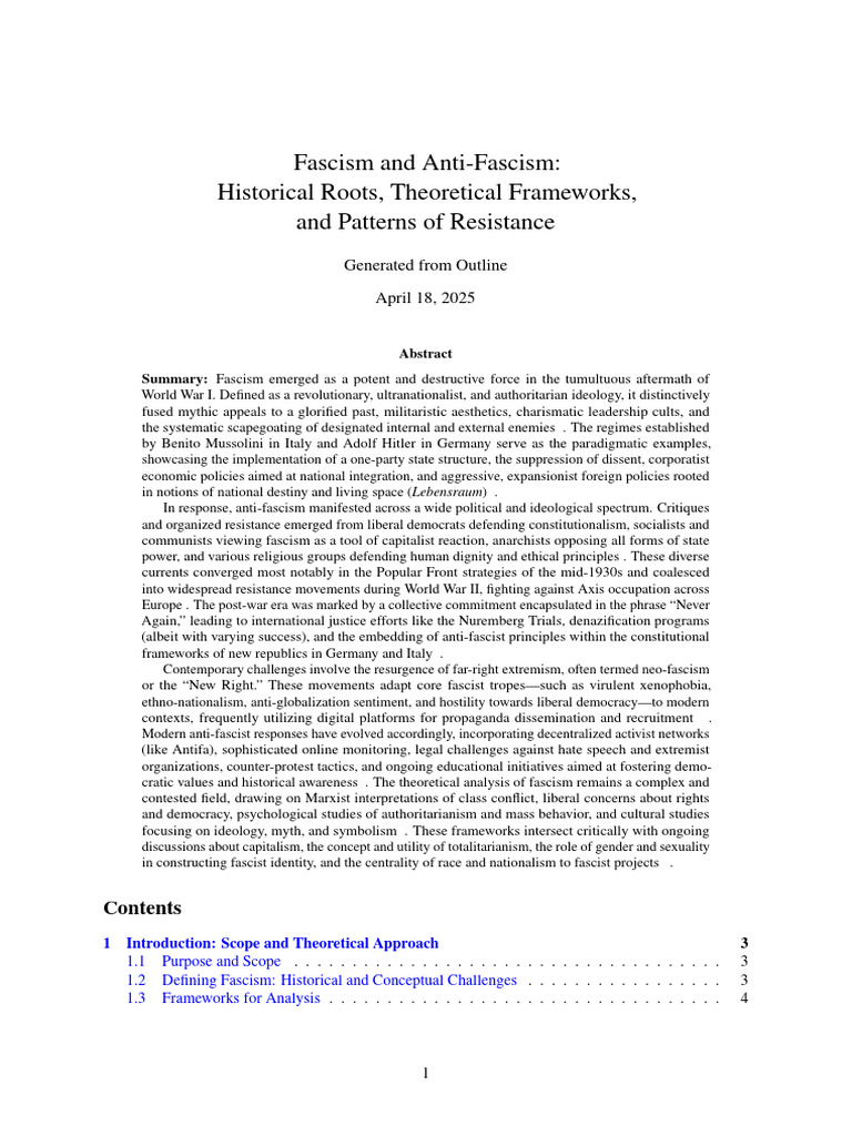 Fascism and Anti-Fascism: A Historical Analysis | PDF | Fascism | Anti Fascism