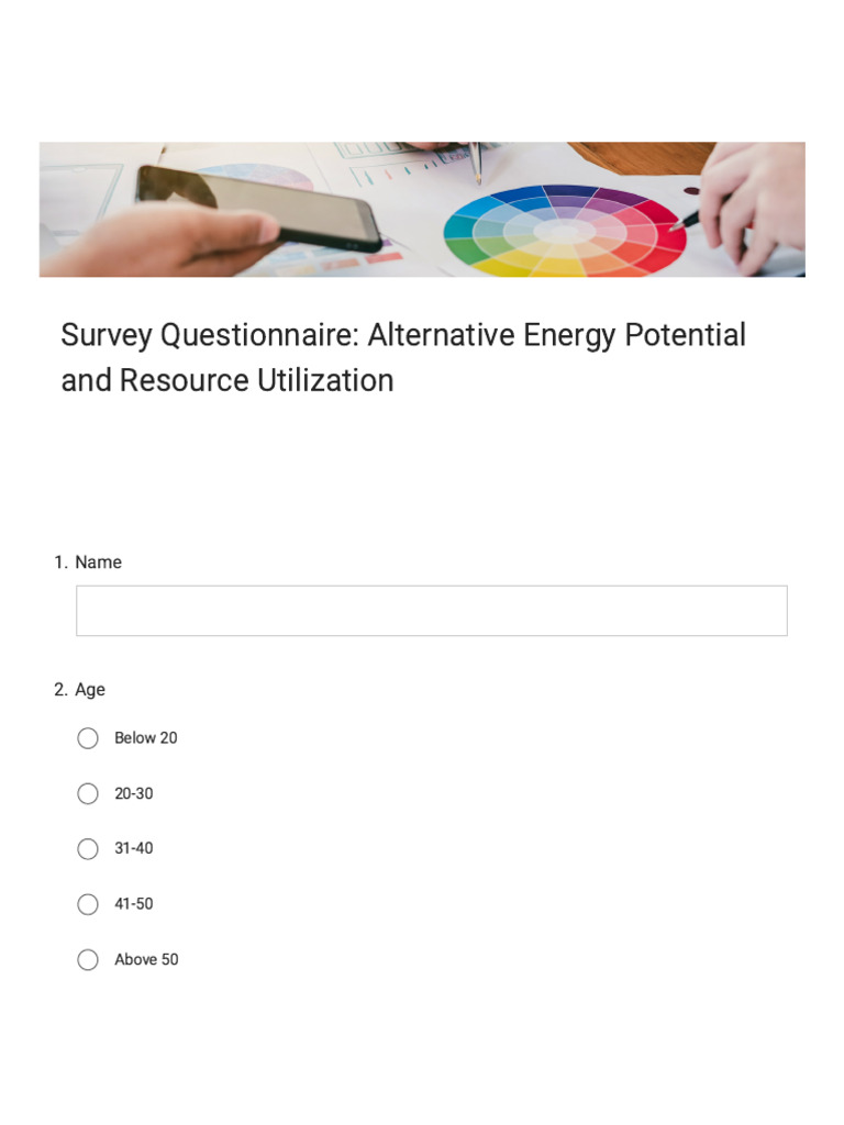 Survey Questionnaire - Alternative Energy Potential and Resource ...
