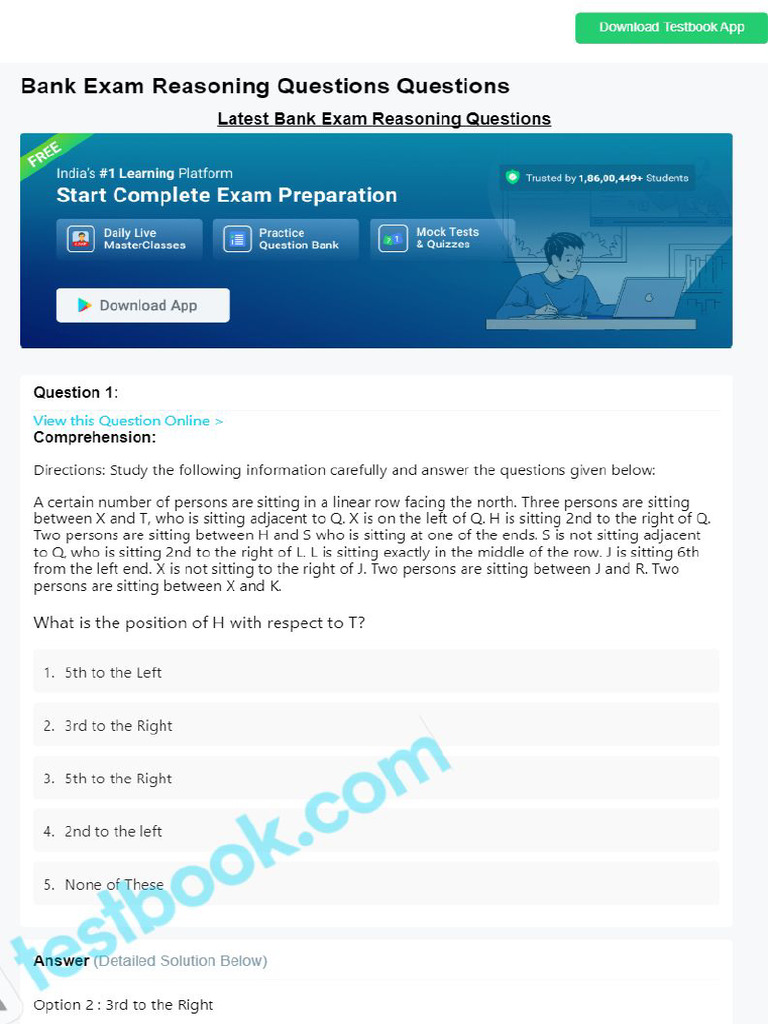bank-exam-reasoning-questions--637ee669f7efdbc4de1021d6 | PDF