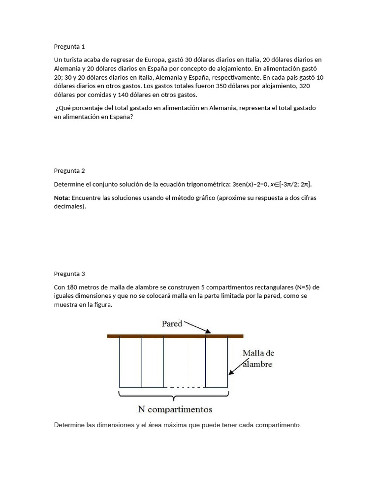 Trabajo Final Mate Parte 1 Preguntas | PDF