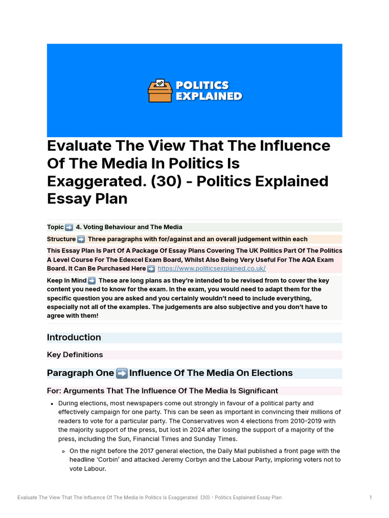 Media Influence in Politics: Exaggerated? | PDF | Rupert Murdoch ...