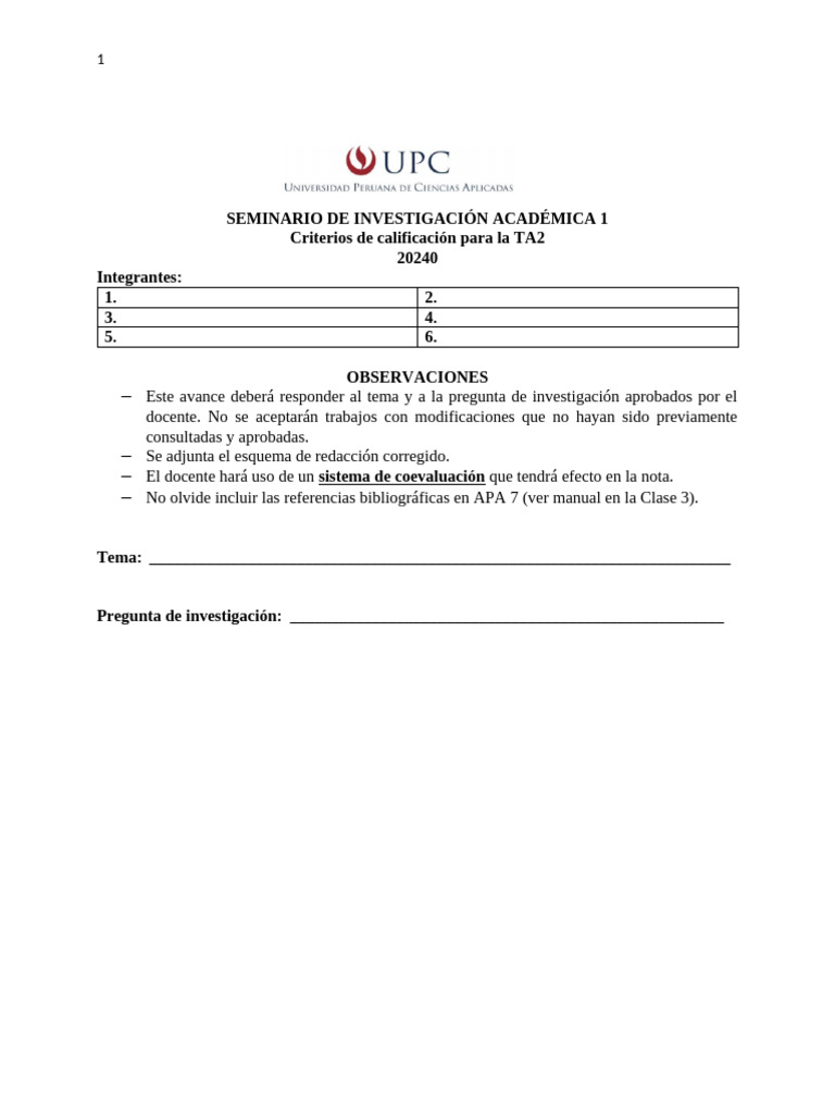 Descargable Con Instrucciones Del Formato TA2 (20240) | PDF