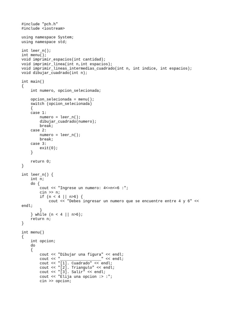 Codigo Ejercicio Figuras 1 | PDF