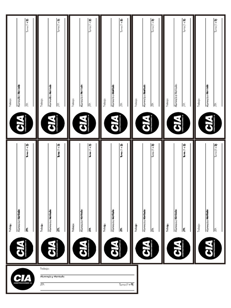 ROTULOS HOJAS A3 C1A | PDF