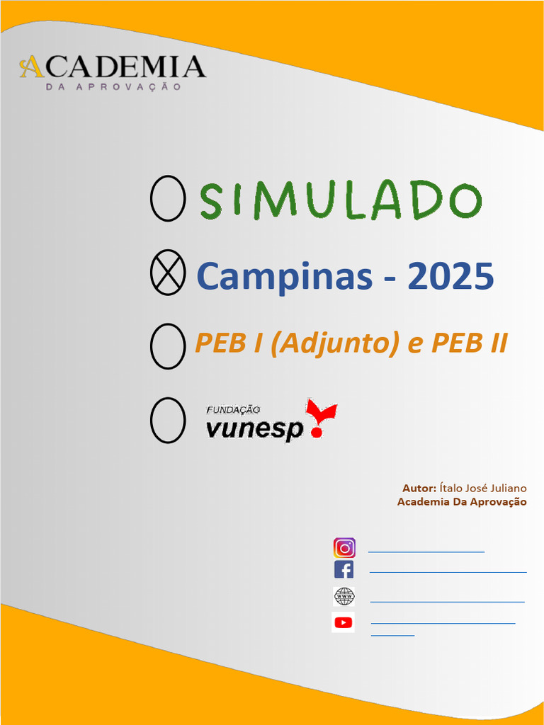 Simulado-I---Campinas---PEB-II-e-PEB-I-adjunto | PDF | Sociedade | Democracia
