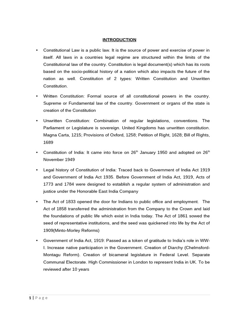 Unit 1 - Constitution of India - Notes - 20210105145740 | PDF ...