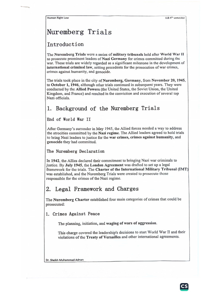 Nuremberg Trials | PDF