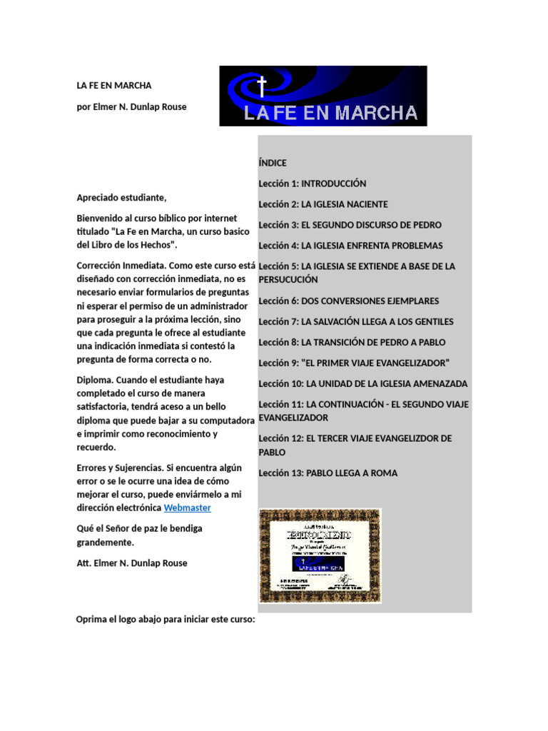Curso Bíblico: La Fe en Marcha | PDF | Jesús | Hechos de los apóstoles