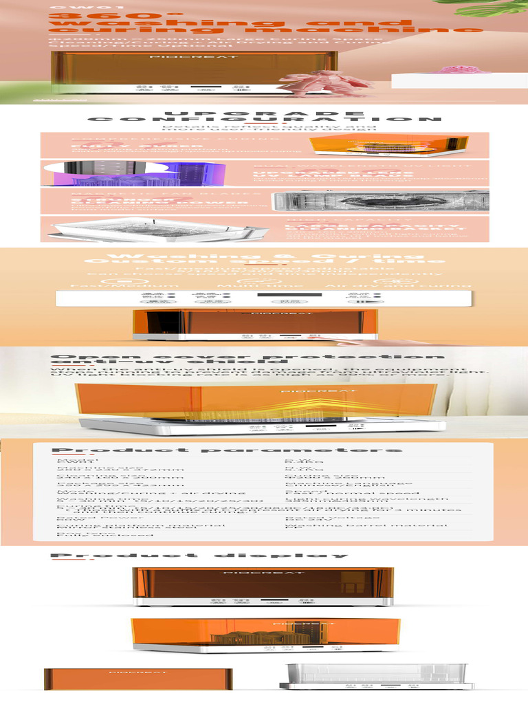 CW01 Wash and Curing Machine Introduction | PDF