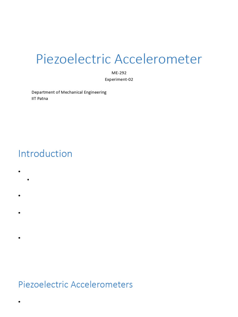 Piezoelectric Accelerometer | PDF | Accelerometer | Piezoelectricity