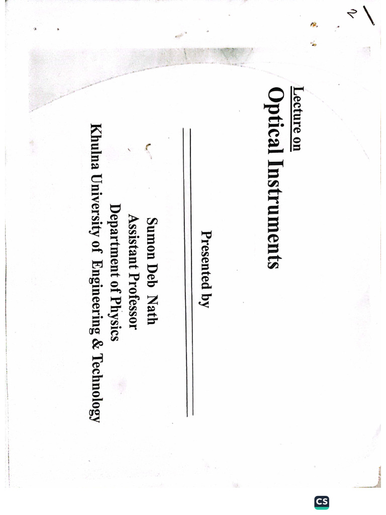 Optical instruments | PDF