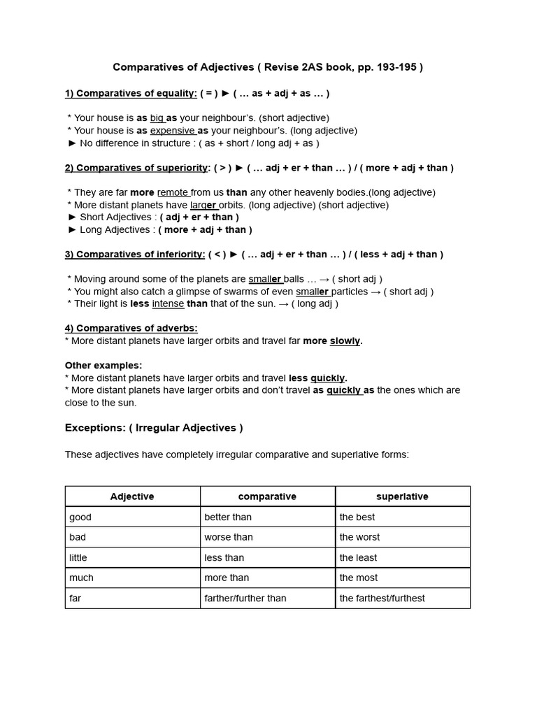 Comparative Adjectives | PDF