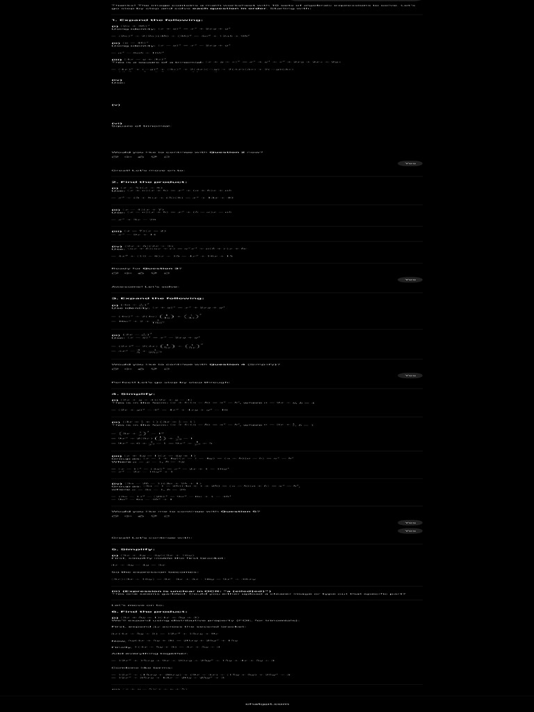 Algebraic Expansions Step-by-Step 2 | PDF