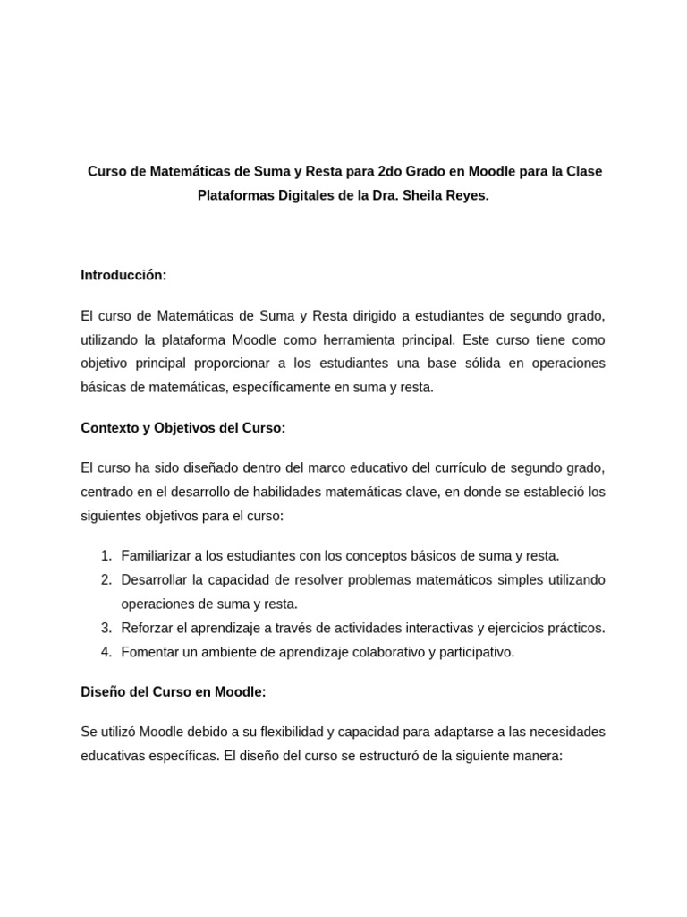 Matemáticas suma y resta. docx | PDF | Moodle | Aprendizaje
