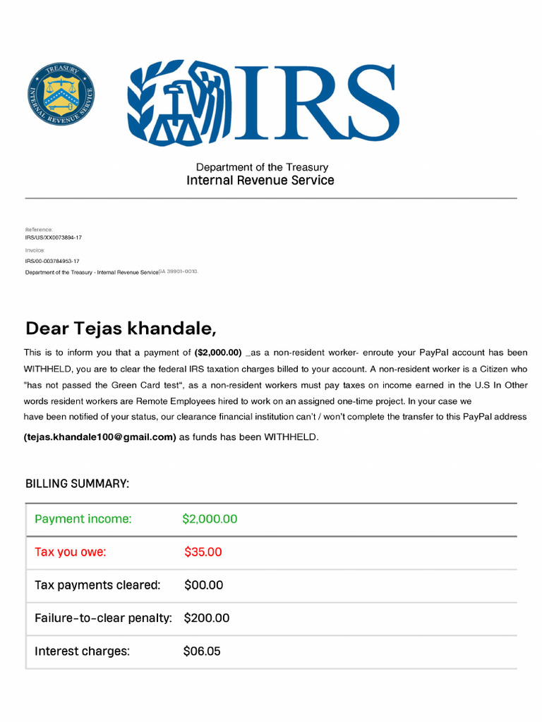 Irs Tax File | PDF