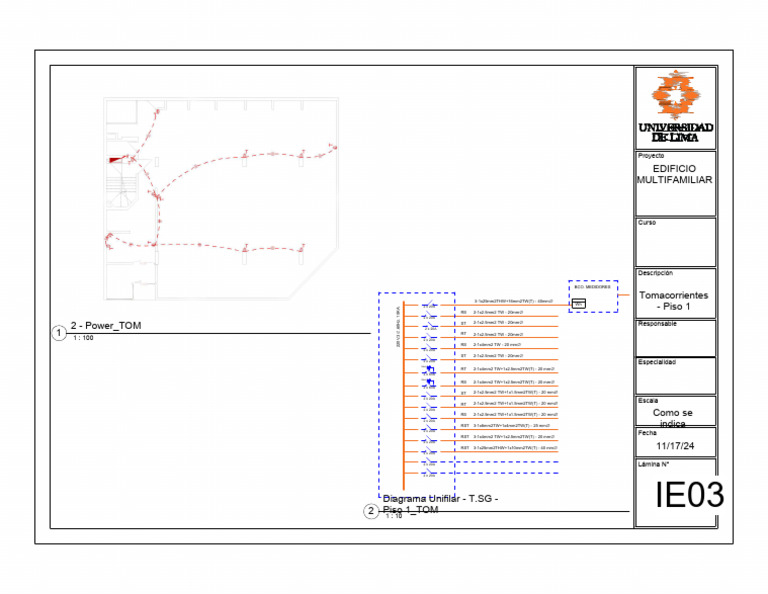 Plano - IE03 - Tomacorrientes - Piso 1 | PDF