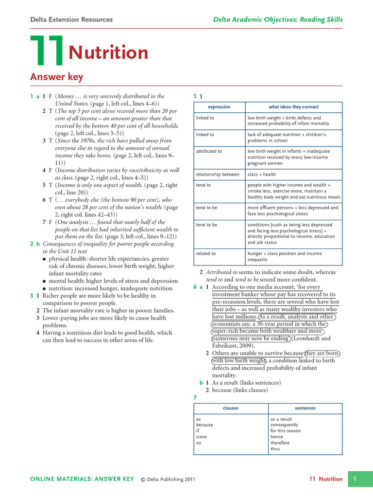 EAP 11. Online Reading Key | PDF | Poverty | Poverty & Homelessness