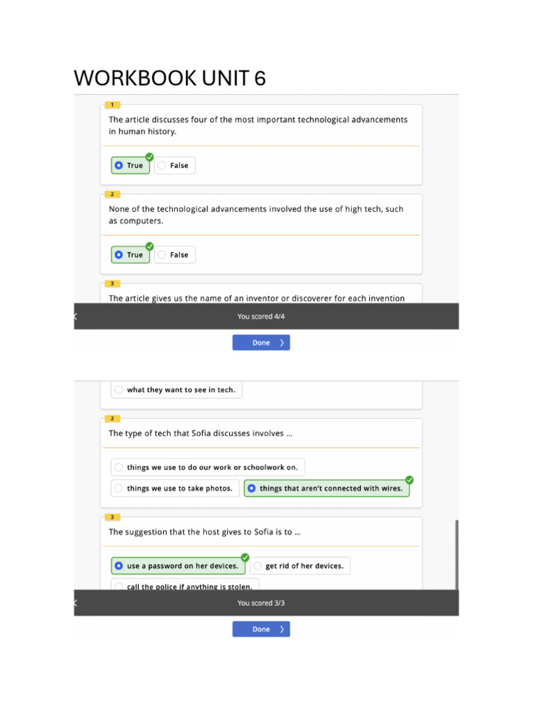 WORKBOOK UNIT 6 | PDF
