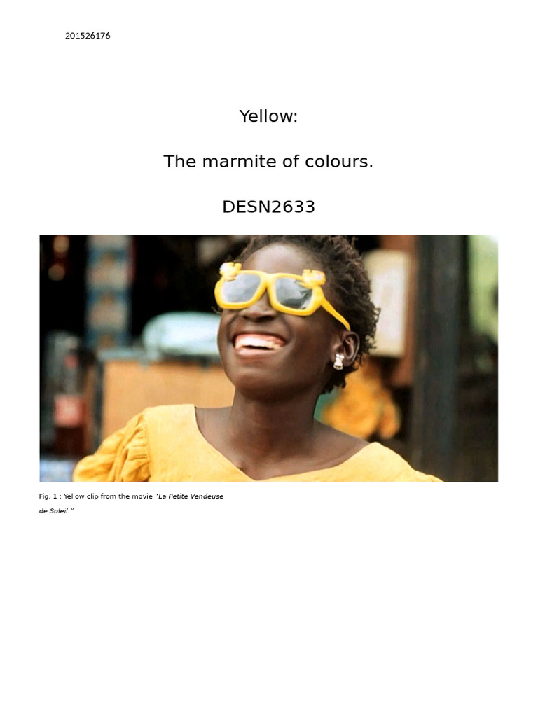 201526176, DESN2633, 2000 Word Essay | PDF | Color | Yellow