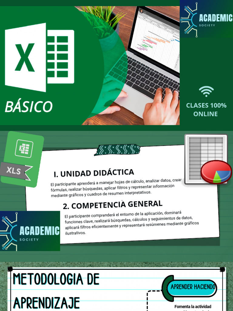 Brochure Academic Society-Excel Basico | PDF | Aprendizaje | Microsoft Excel