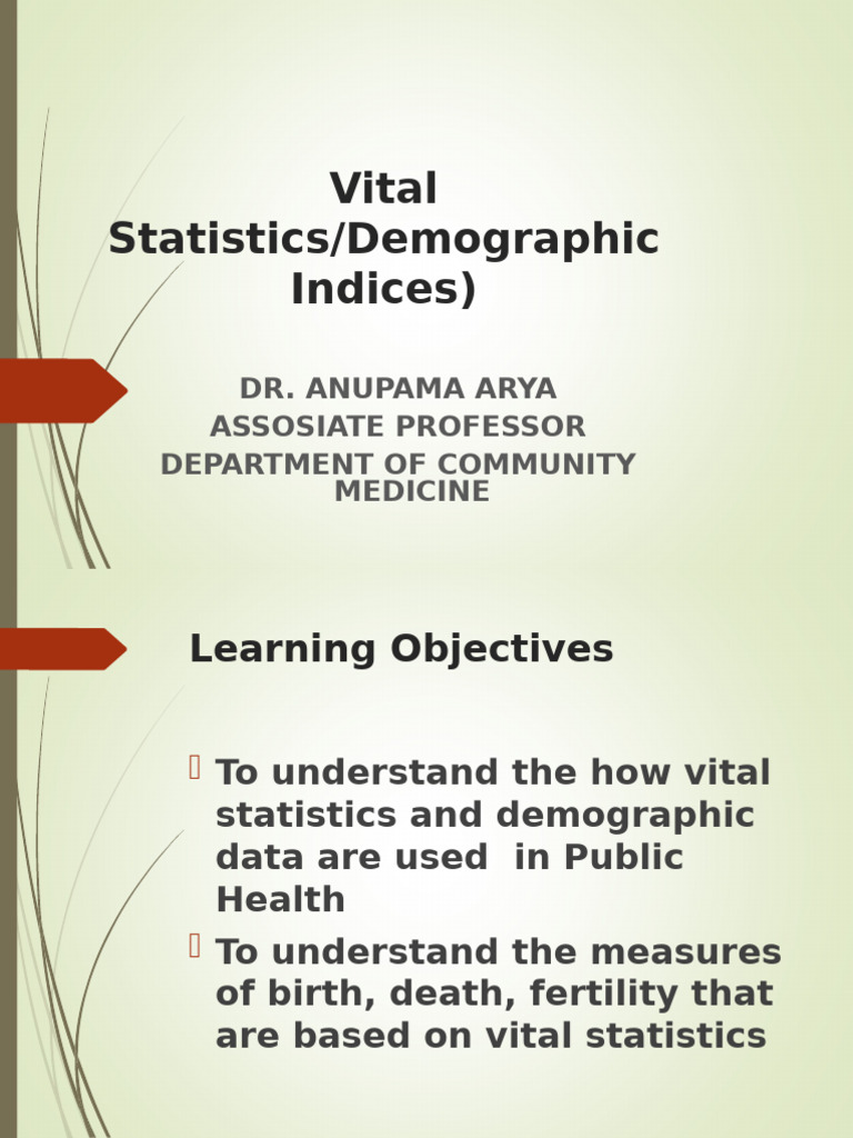 Understanding Vital Statistics in Public Health | PDF | Total Fertility ...
