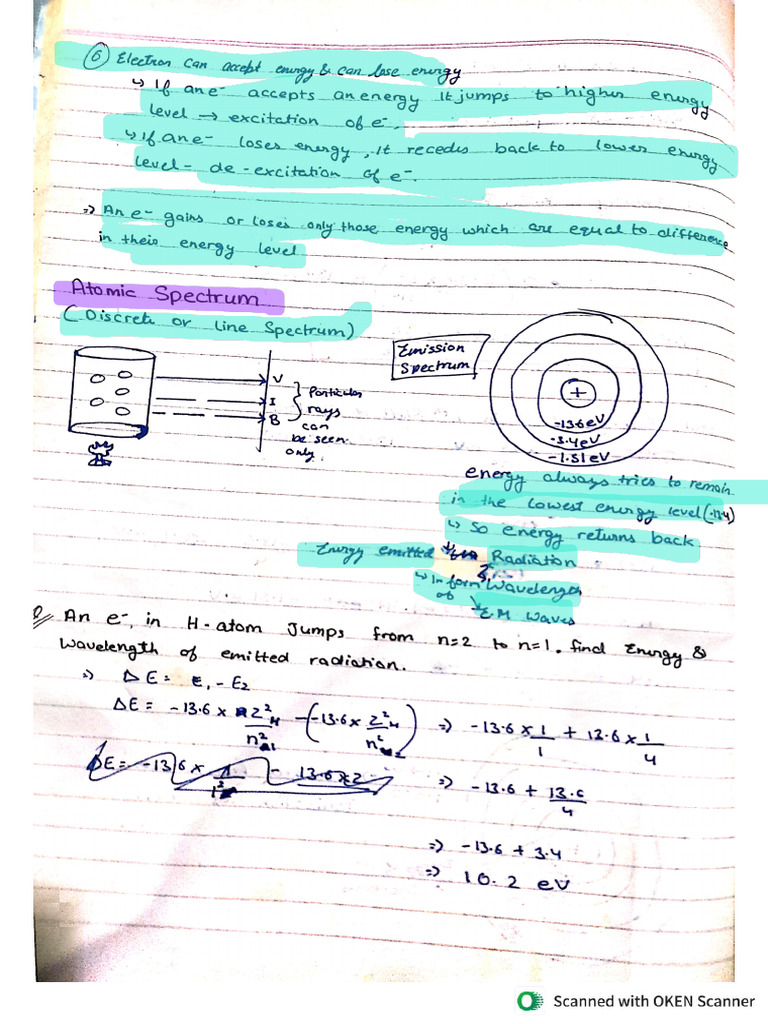Structure of Atoms Note | PDF