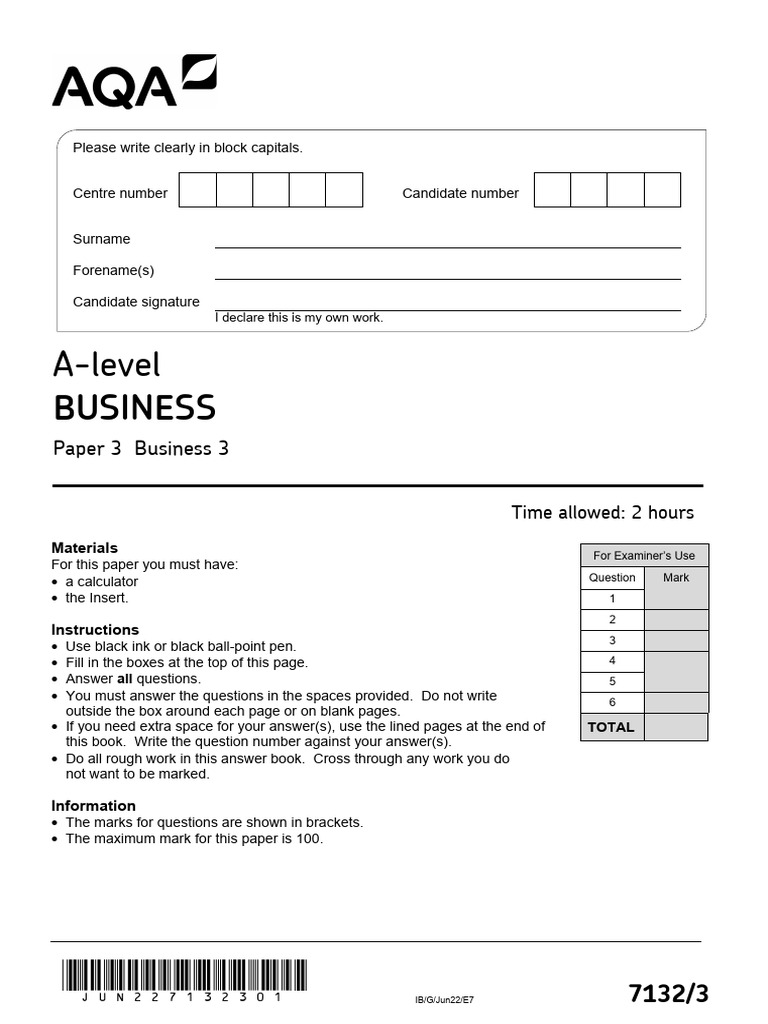 A Level Paper 2 Question Paper 2022 | PDF