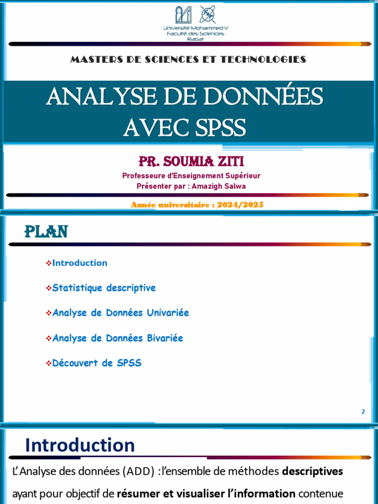 Analyse des Données avec SPSS | PDF | Analyse des données | Méthodes ...