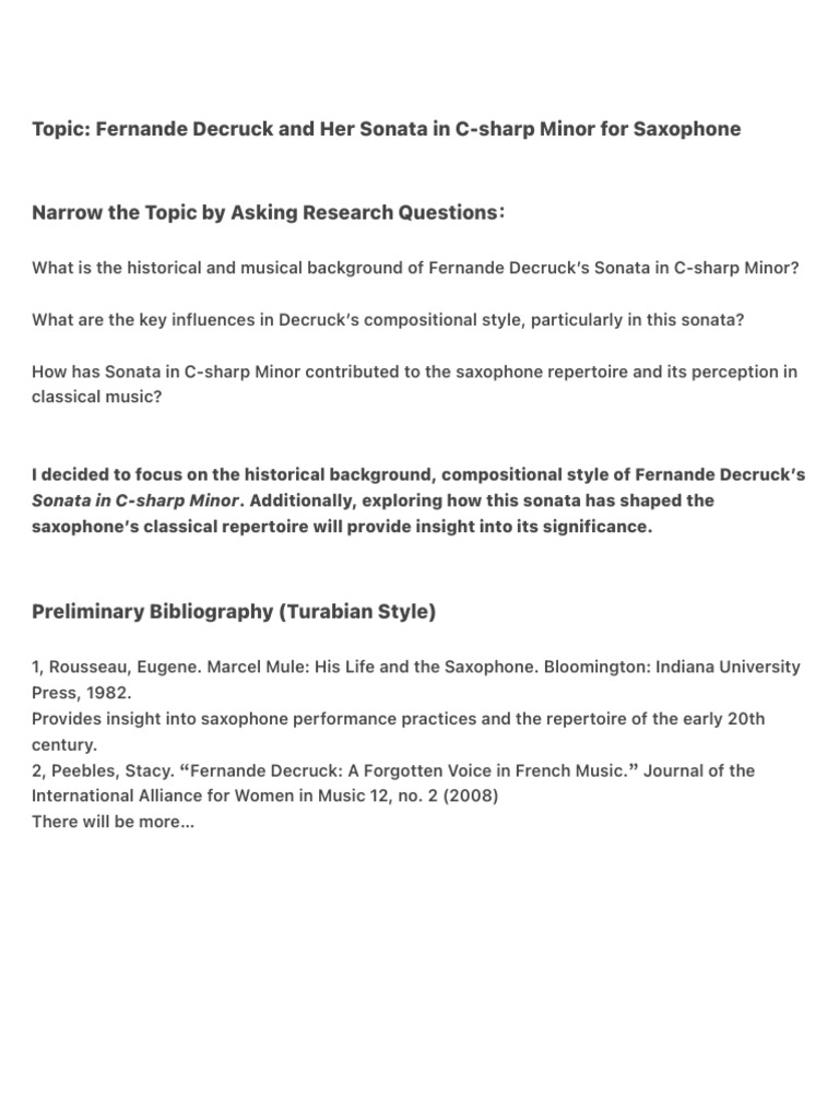 Topic - Fernande Decruck and Her Sonata in C-Sharp Minor For Saxophone ...