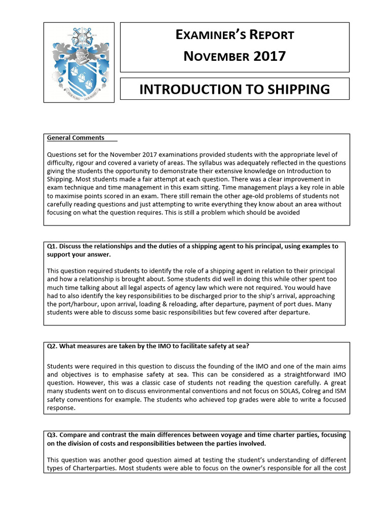 Introduction To Shipping (Is) | PDF | Shipping | Water Transport