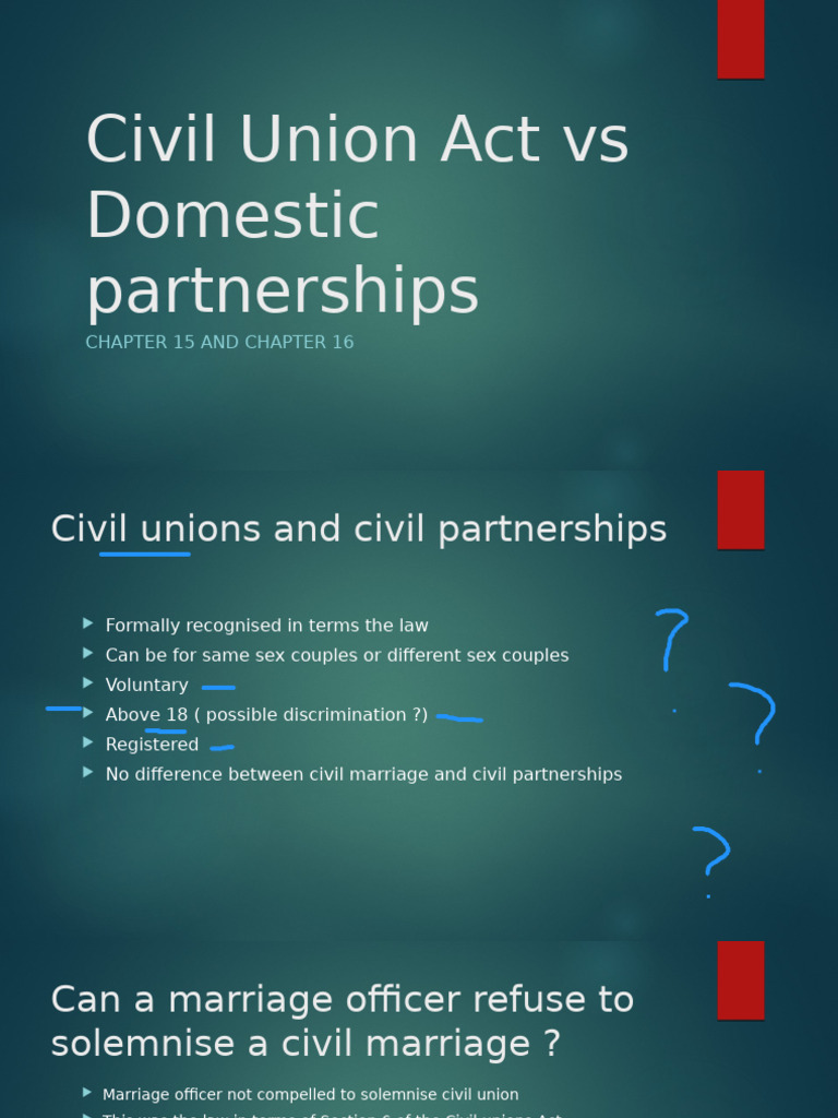 Civil Unions vs Domestic Partnerships Explained | PDF | Civil Union ...
