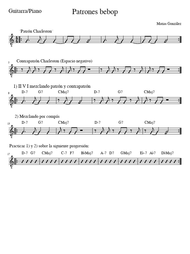 Tarea 2 Patrones Bebop GuitPiano | PDF