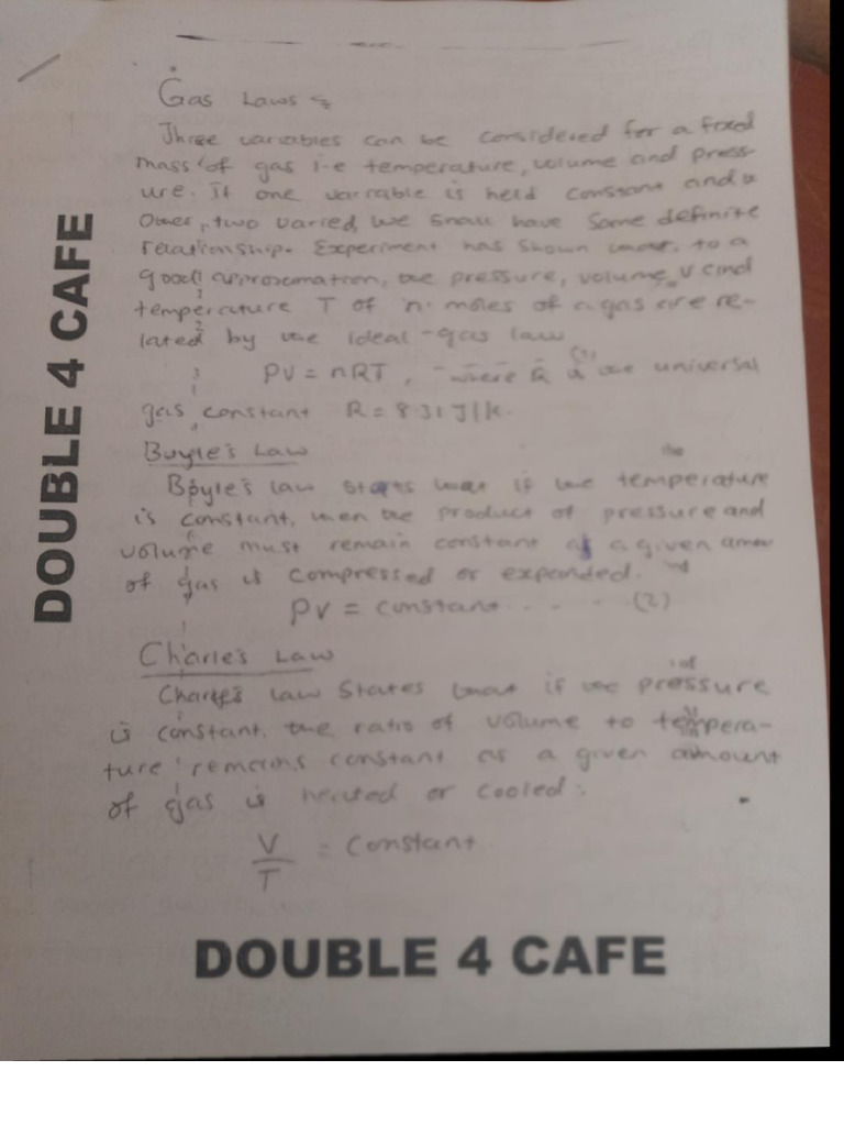 Thermal Physics (Gas Law) | PDF