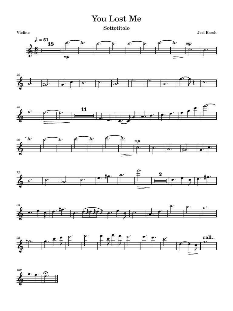 You Lost Me - Joel Essoh Violino | PDF