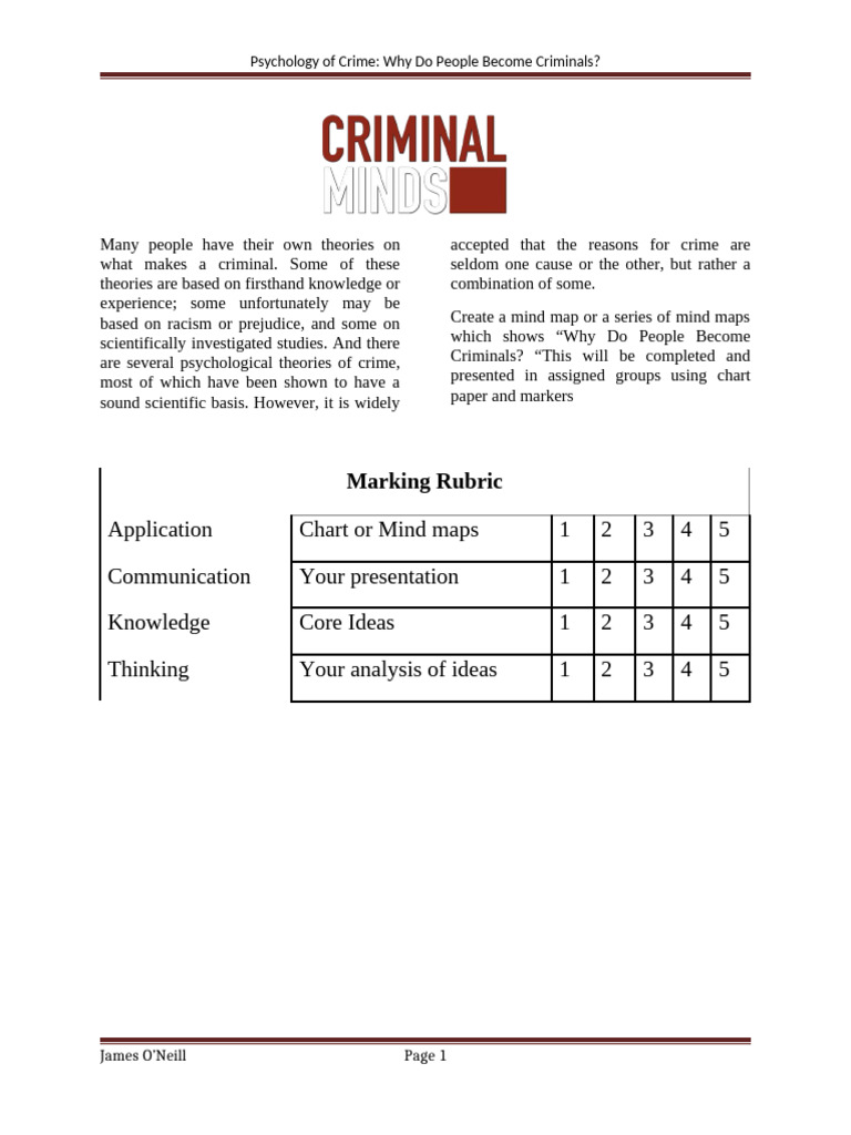 Why People Become Criminals Group Task May 2019 | PDF
